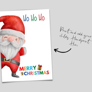 Printable Christmas Card, Santa Christmas Handprint Art, Kids Craft ...