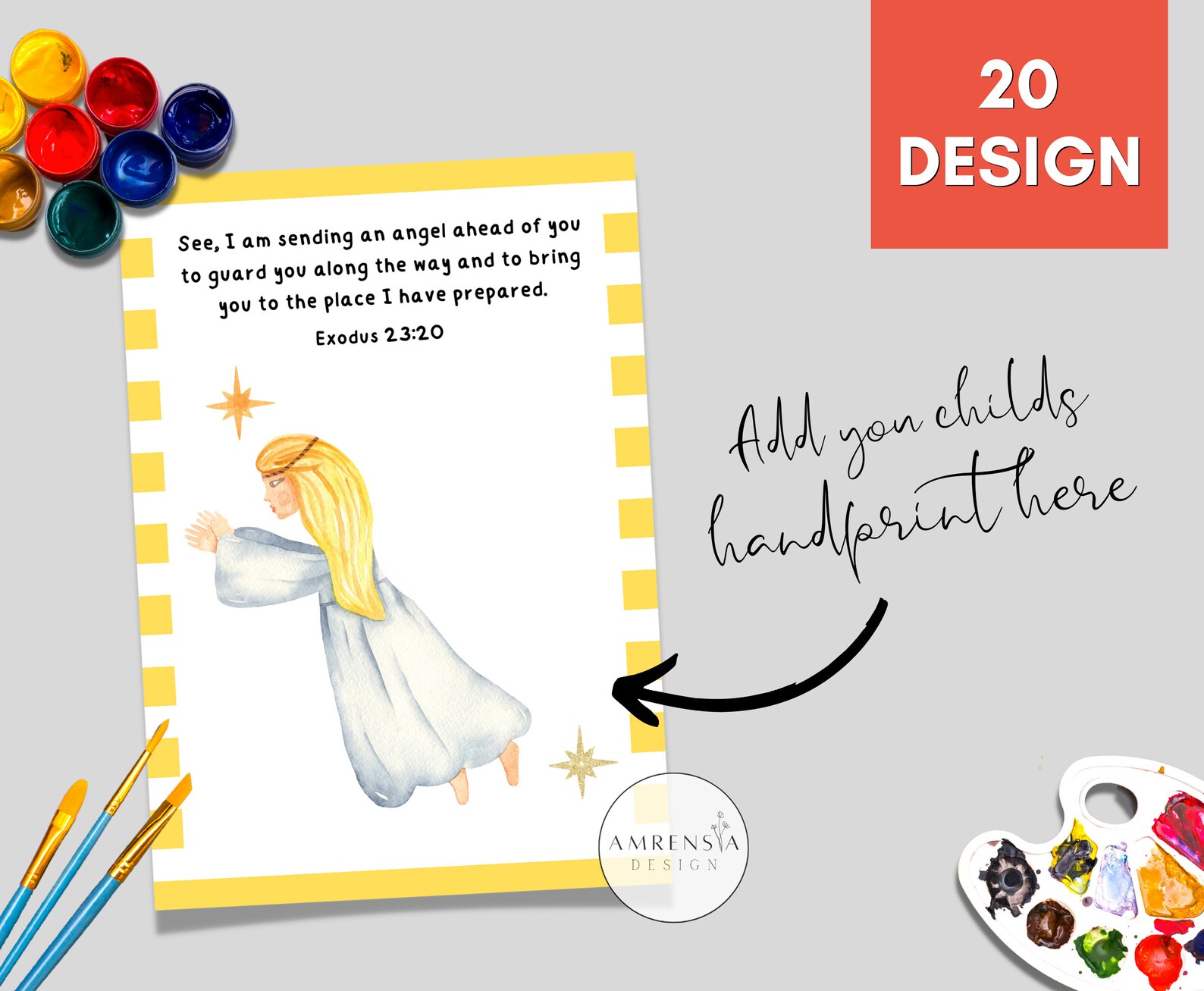 20 DESIGN BIBLE Handprint Book, Christian Handprint Art, Baby Toddler ...