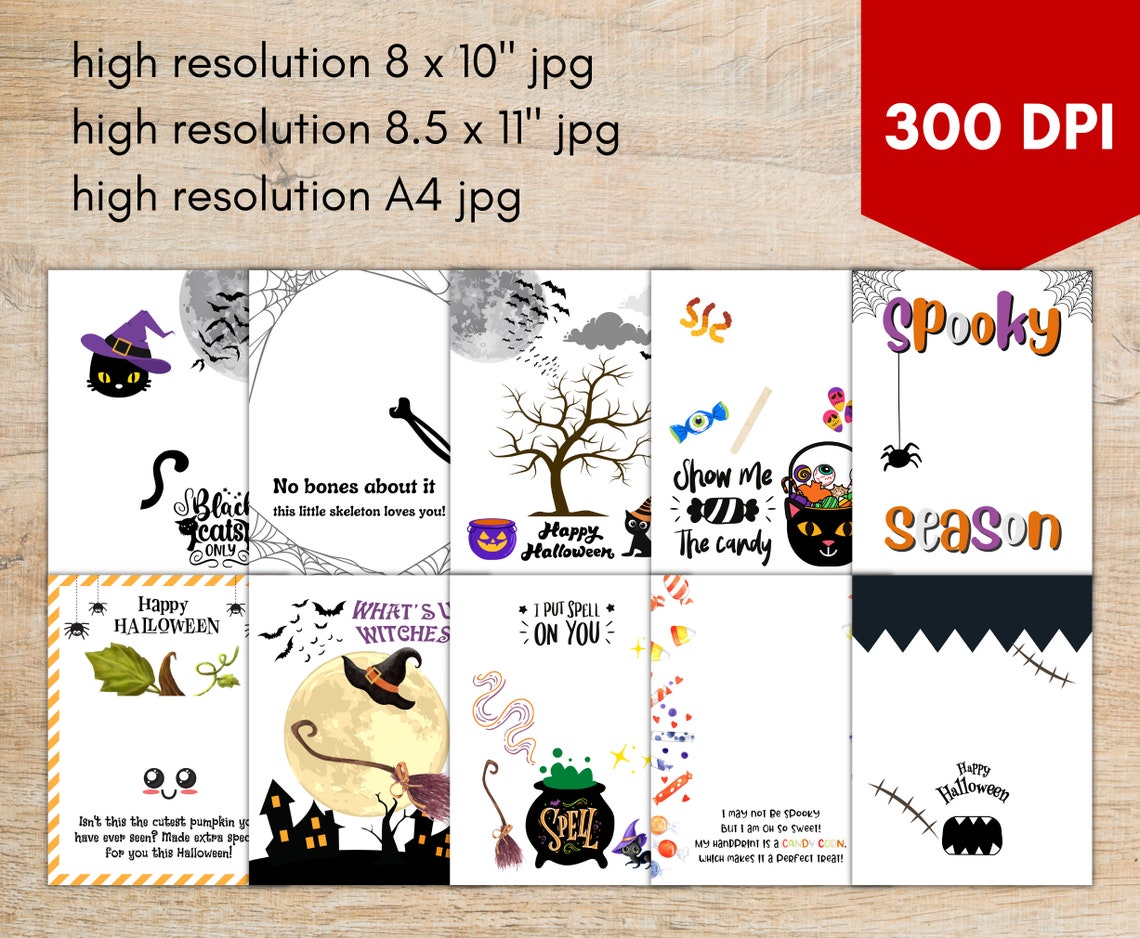 15 Design BUNDLE Handprint Footprint Arthappy Halloween - Etsy