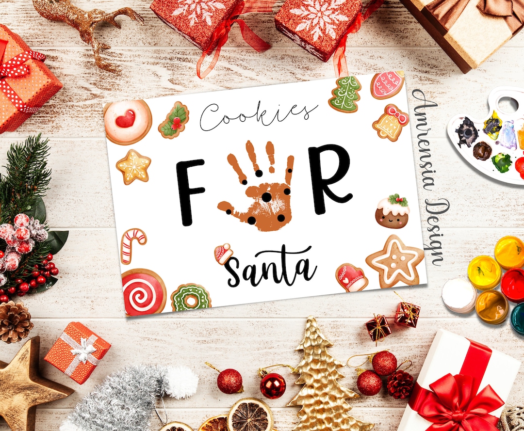 Christmas Handprint Art, Cookies for Santa Handprint Craft, Home ...