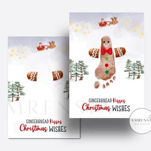 Gingerbread Handprint Art | Gingerbread Kisses Christmas Wishes Craft ...
