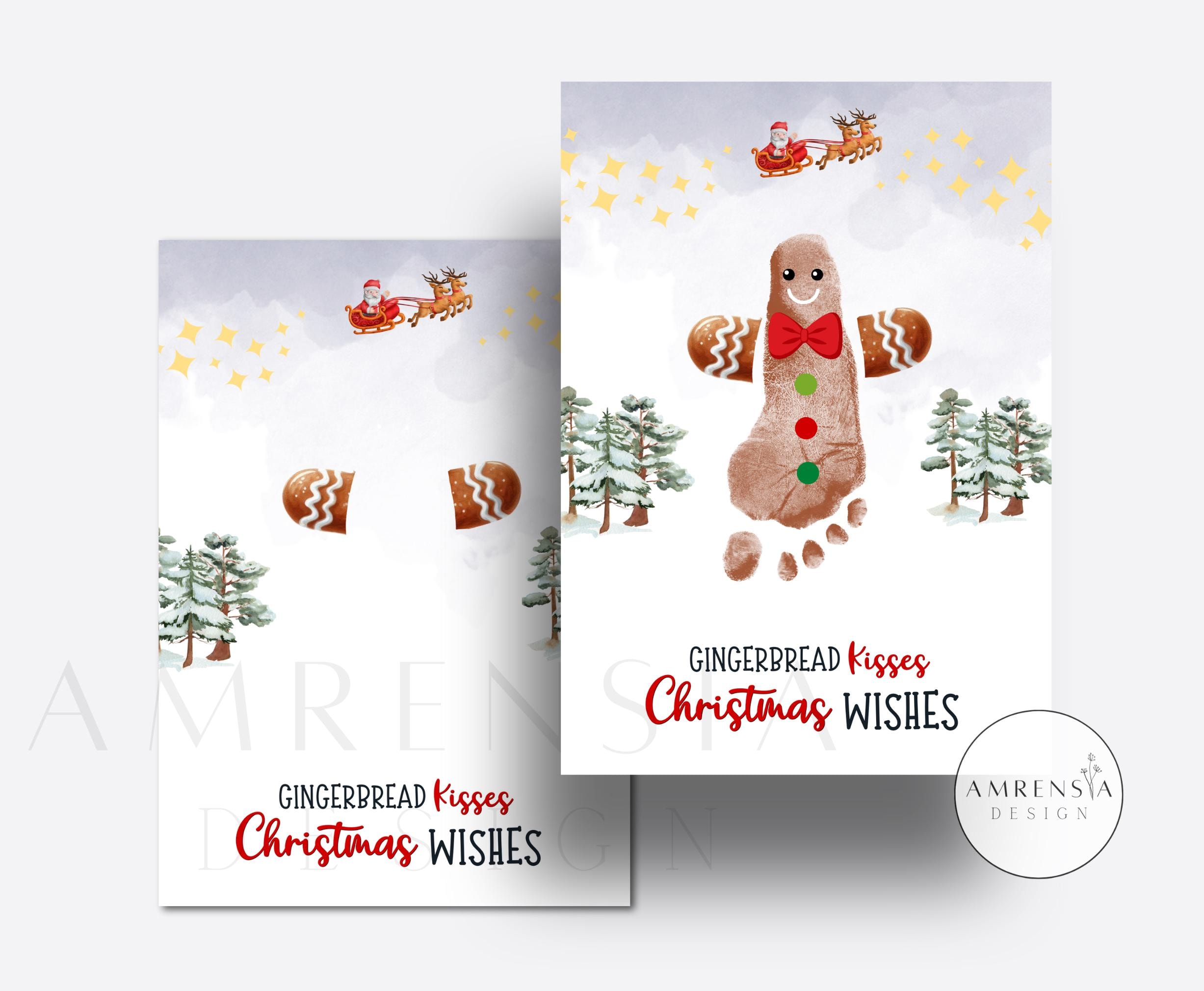 Gingerbread Handprint Art | Gingerbread Kisses Christmas Wishes Craft ...