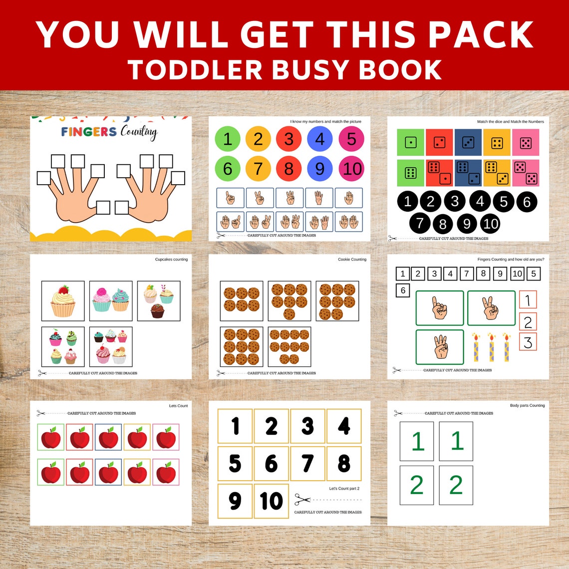 Numbers Busy Book Printable for toddler preschool pre-k | Etsy