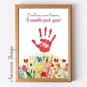 Flower Handprint Craft, Happy Mother's Day Handprint Art, Baby Toddler ...