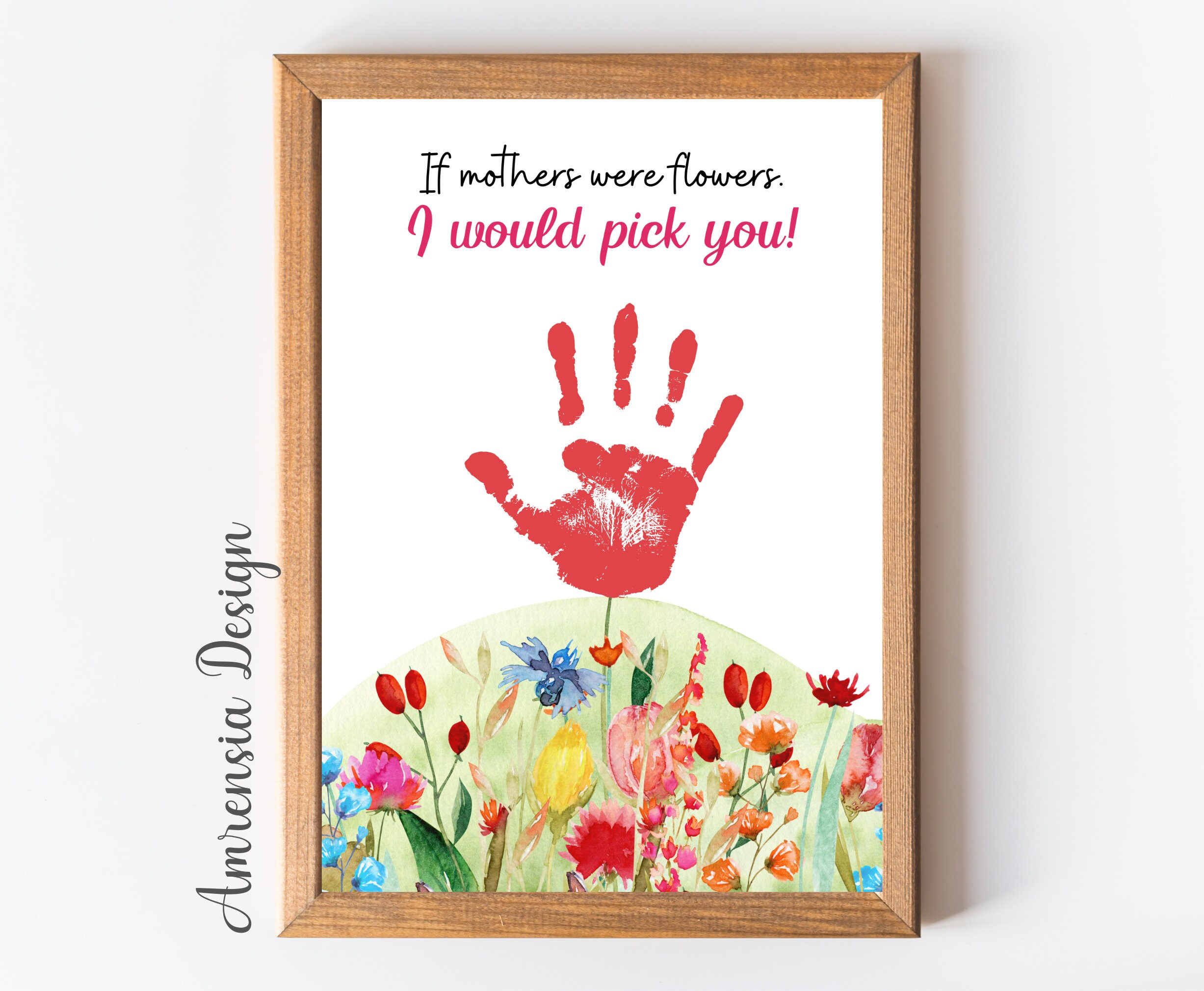 Flower Handprint Craft Happy Mother's Day Handprint Art - Etsy