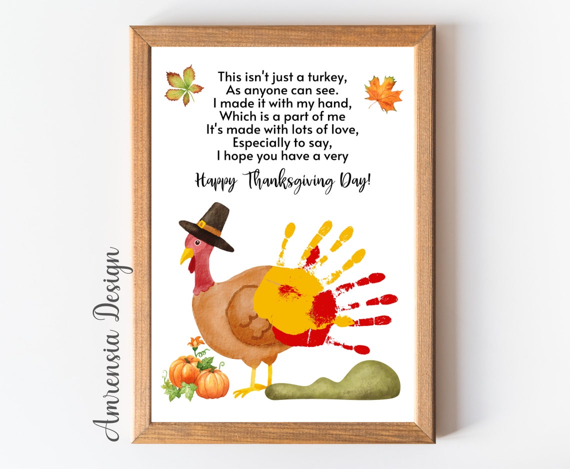 Turkey Handprint Craft Autumn Fall Activity Thanksgiving - Etsy