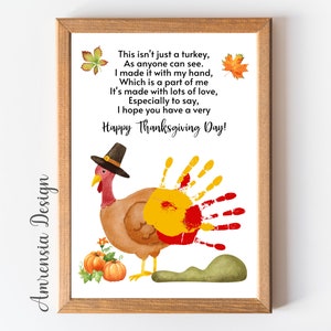 Turkey Handprint Craft, Autumn Fall Activity, Thanksgiving Printable ...