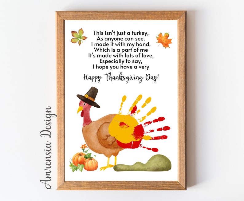 Turkey Handprint Craft Autumn Fall Activity Thanksgiving - Etsy