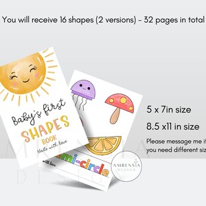 32 Pages SHAPES Baby Shower Coloring Book, Baby's First Shapes Book ...