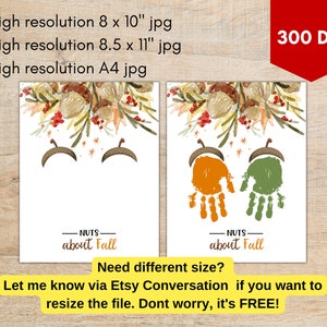 Nuts About FALL Craft Printable Hand Print Art, Easy Craft for Baby ...