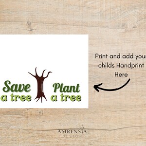 Save a Tree Plant a Tree Go Green Poster Handprint Art DIY Kid Craft ...