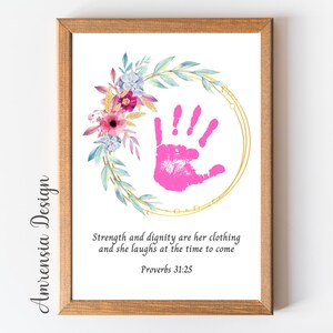 Bible Verse for Mom, Happy Mother's Day Handprint Art, Baby Toddler ...