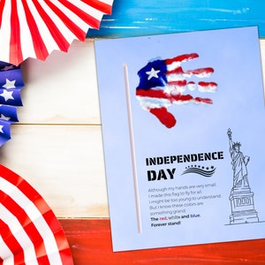 Easy Handprint Craft for America USA Independence Day Happy 4th of July ...