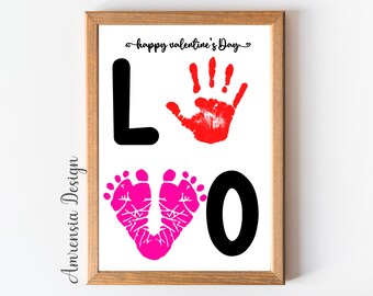 Preschool & Kindergarten Handprint Valentine's Day Keepsake - Etsy