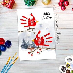 Hello Winter Handprint Art, Winter Handprint Craft, Home Decoration ...