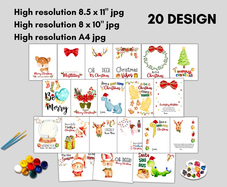 20 Design BUNDLE Christmas Craft Handprint Footprint Finger - Etsy