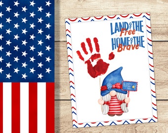 Happy 4th of July Easy Handprint Craft Handprint Art for | Etsy