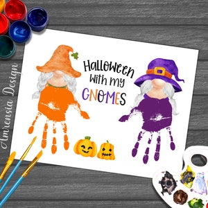 Halloween GNOMES Handprint Art, Happy Halloween Keepsake Craft ...