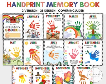 Handprint Memory Book Printable for Prek, Preschool Kindergarten 1st ...