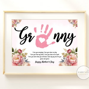 Grandma Gift, Mother's Day Craft, Mother's Day Handprint Footprint ...