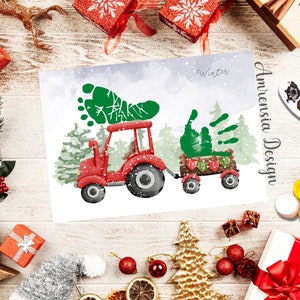 Christmas Handprint Footprint Art, Christmas Craft, Home Decoration ...