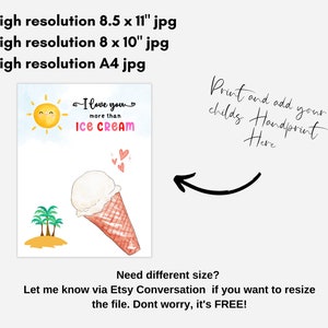 Handprint Art I Love You More Than Ice Cream, Love Valentine Printable ...