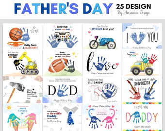 Fathers Day Handprint Keepsake for Dad, DIY Personalized Keepsake ...