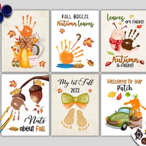 Fall Autumn Printable Handprint Footprint Art Toddler Kids - Etsy