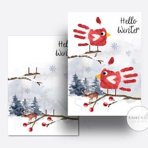 Hello Winter Handprint Art, Winter Handprint Craft, Home Decoration ...