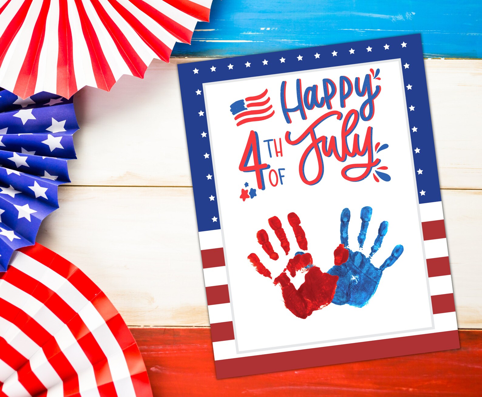 Happy 4th of July Easy Handprint Craft Handprint Art for | Etsy