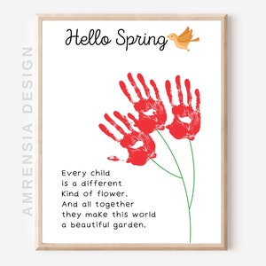 Spring Handprint Craft Idea / Printable Footprint Poem/ Kids Toddler ...