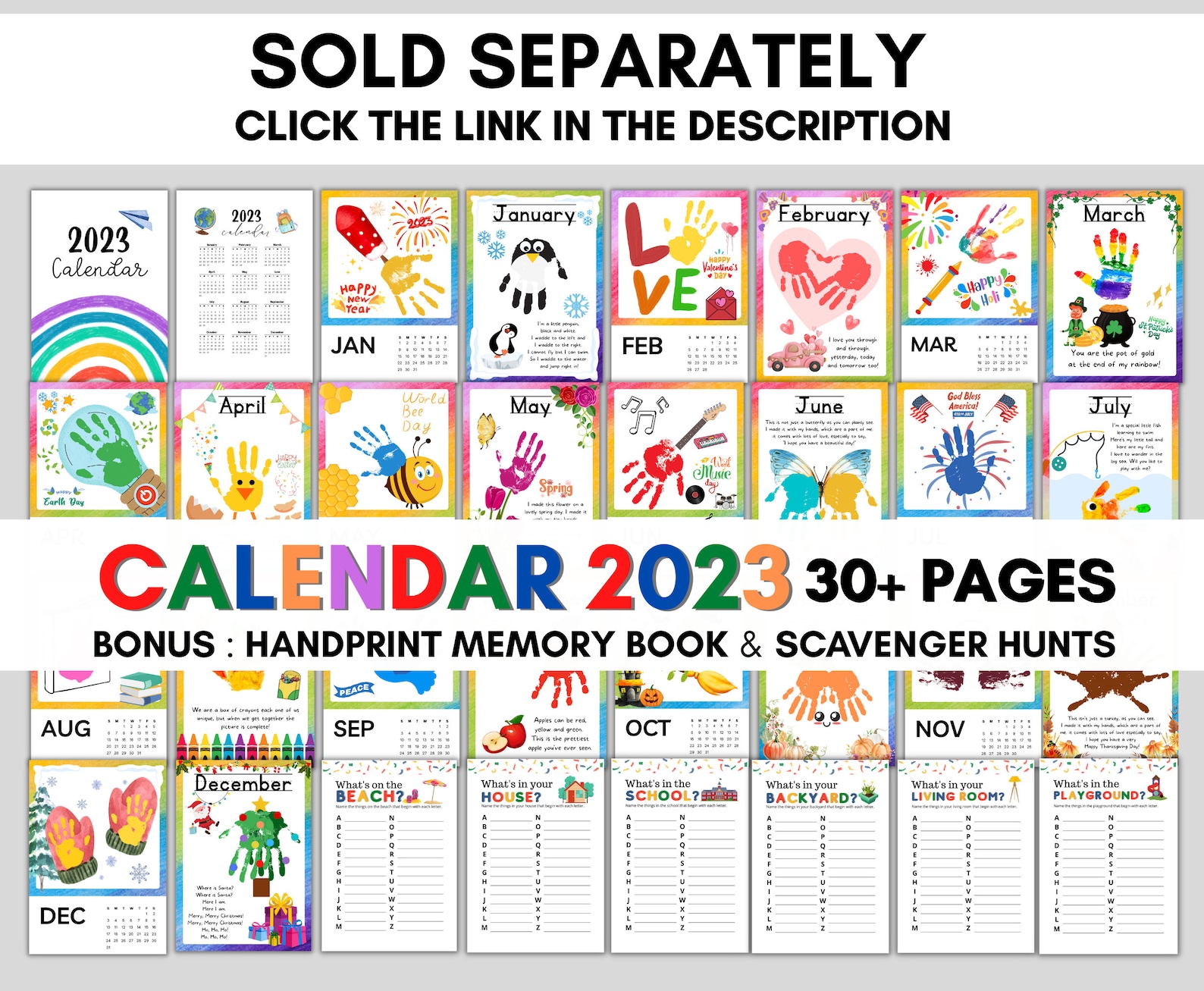 Handprint Memory Book Printable for Prek, Preschool Kindergarten 1st ...