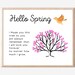 Hello Spring Tree Fingerprint Art, Spring Poem Craft Printable, Toddler ...