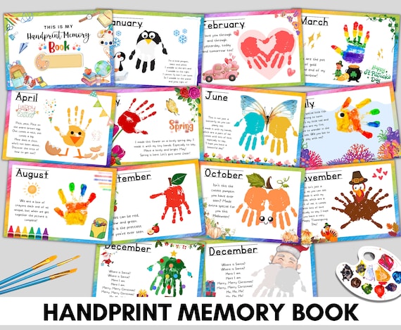Handprint Memory Book Printable for Prek Preschool - Etsy