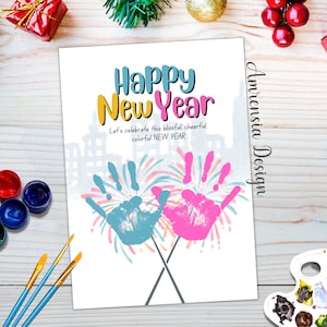 Happy New Year Craft Handprint Little Sparkle Template Printable for ...