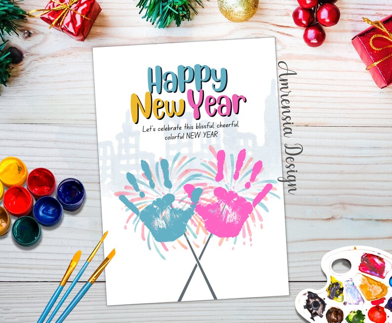 Happy New Year Craft Handprint Little Sparkle Template Printable for ...