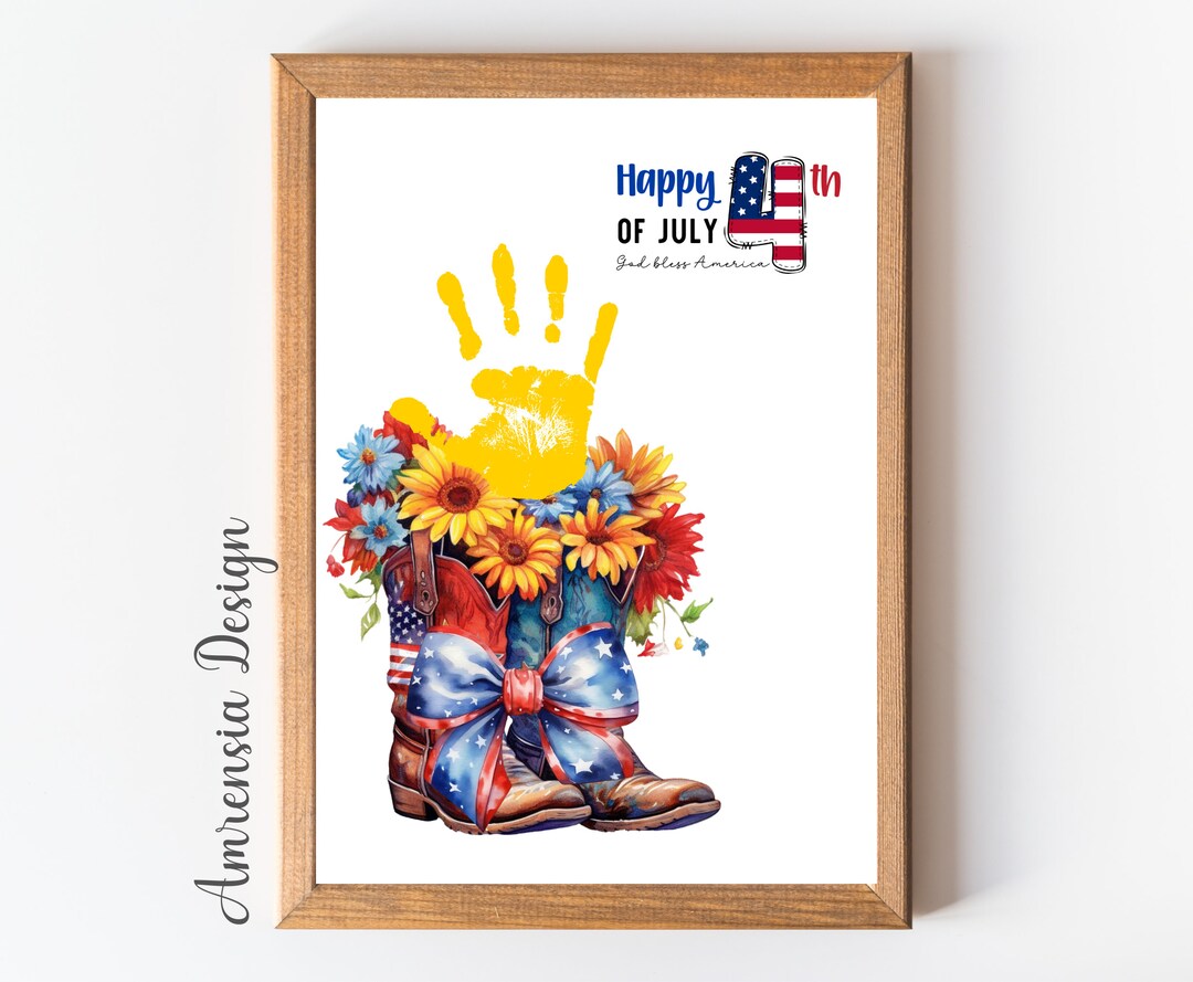 Happy 4th of July Handprint Printable for Preschool, God Bless America ...