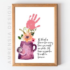 Spring Wildflower Handprint Craft, Gift for Grandma, Toddler Handprint ...