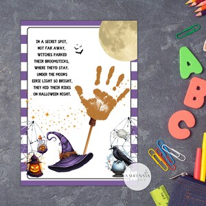 Witches Broom Halloween Poem, Halloween Handprint Art, Happy Halloween ...