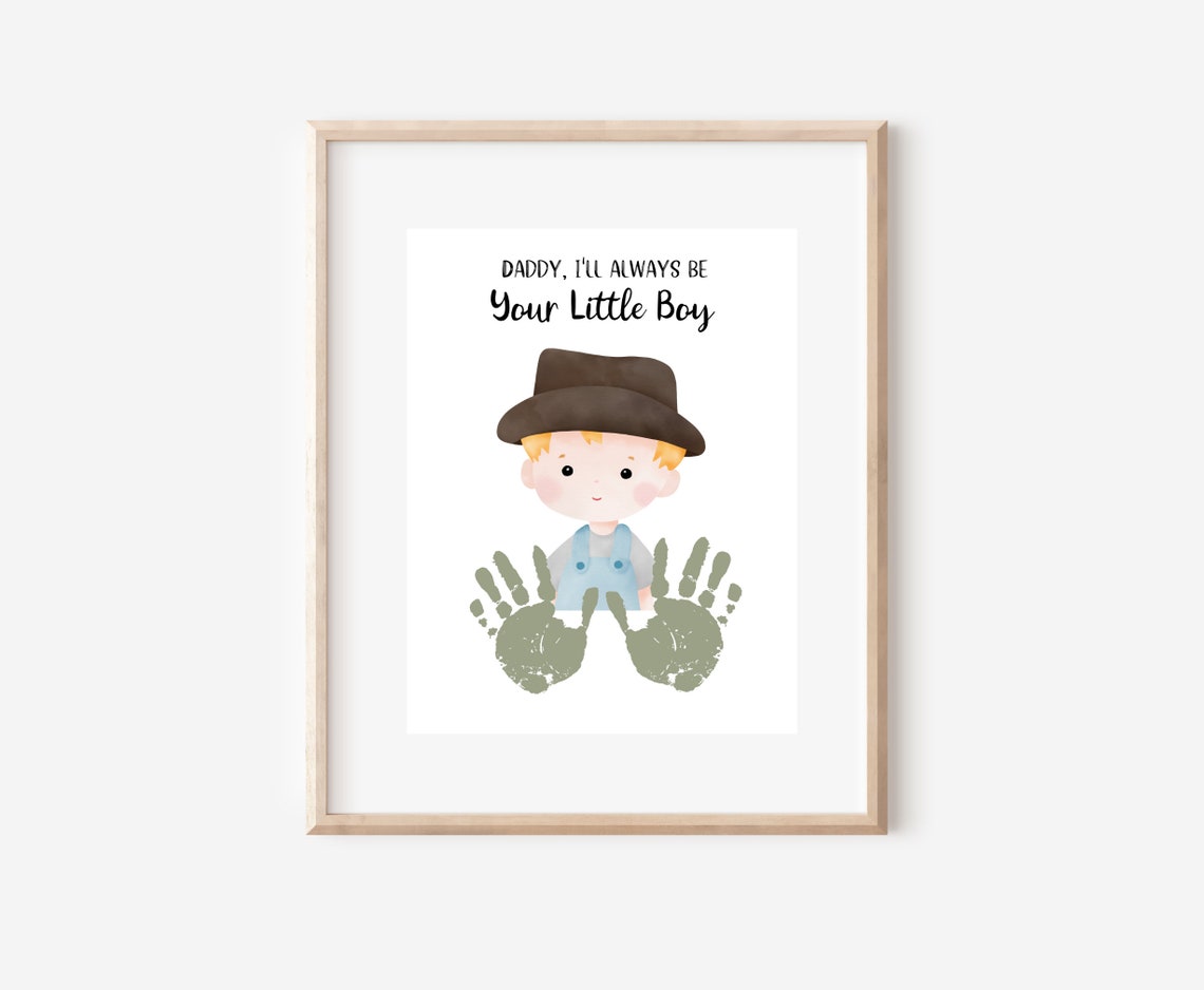 Father's Day Gift From Son Handprint Art Craft Printable | Etsy