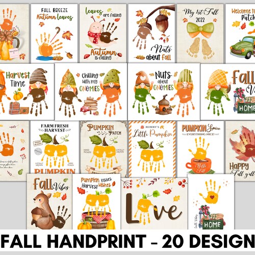Bundle Autumn Handprint Art Fall Season Printable Craft for - Etsy