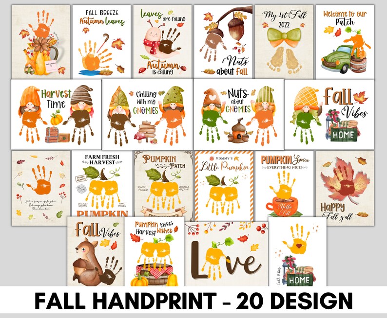 BUNDLE Handprint Craft Autumn Fall Activity Printable - Etsy