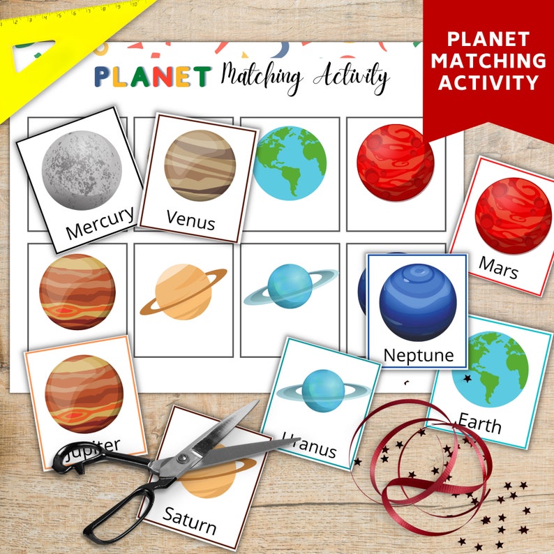 Planet Matching Activity Solar System Planets - Etsy