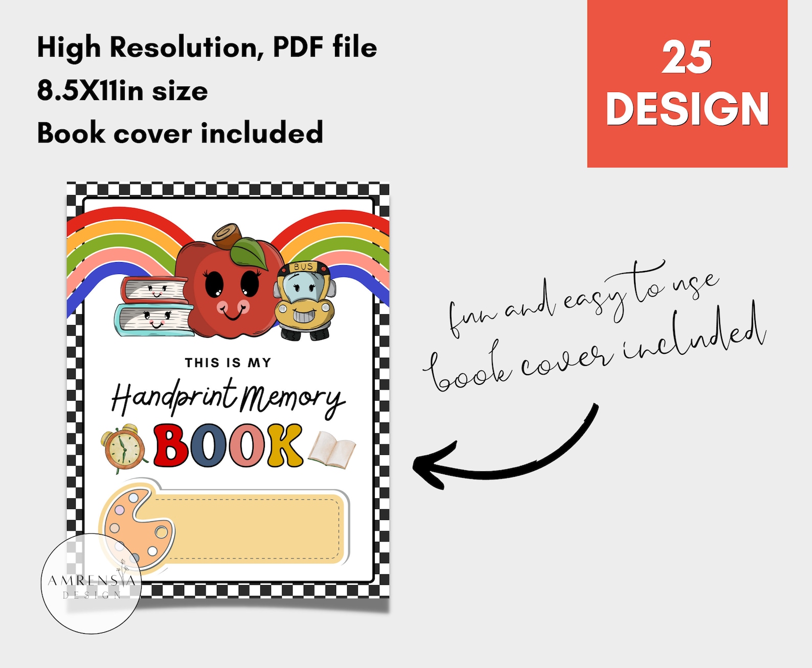 Handprint Memory Book Printable for Prek, Preschool Kindergarten 1st ...