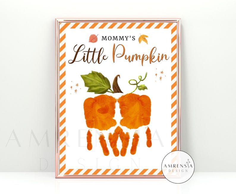 Mommy's Little Pumpkin Craft Printable Hand Print Art, Easy Craft for ...