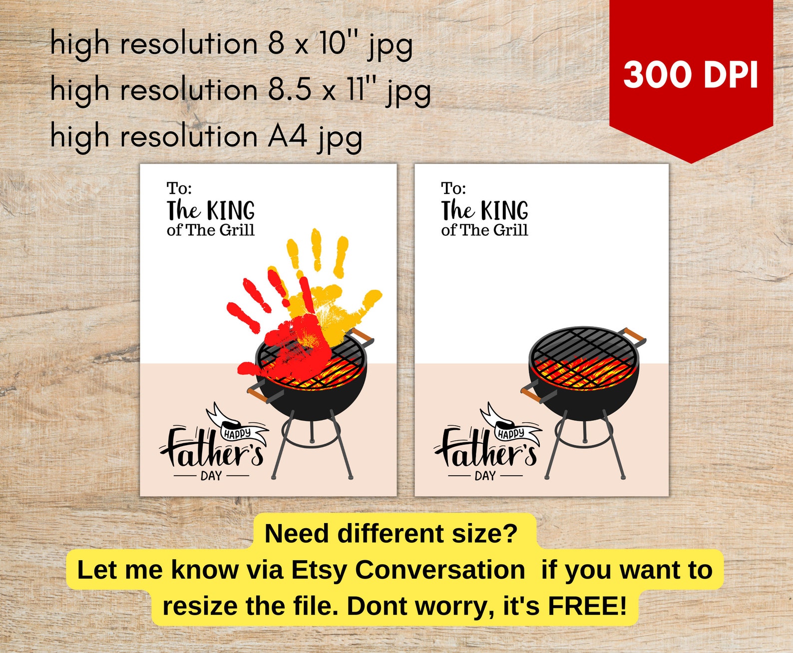 Father's Day Handprint Craft to the King of Grill - Etsy