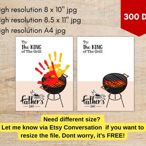 Father's Day Handprint Craft to the King of Grill - Etsy