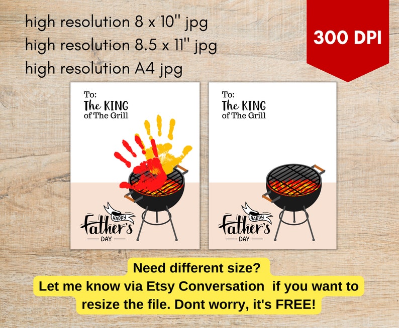 Father's Day Handprint Craft to the King of Grill - Etsy