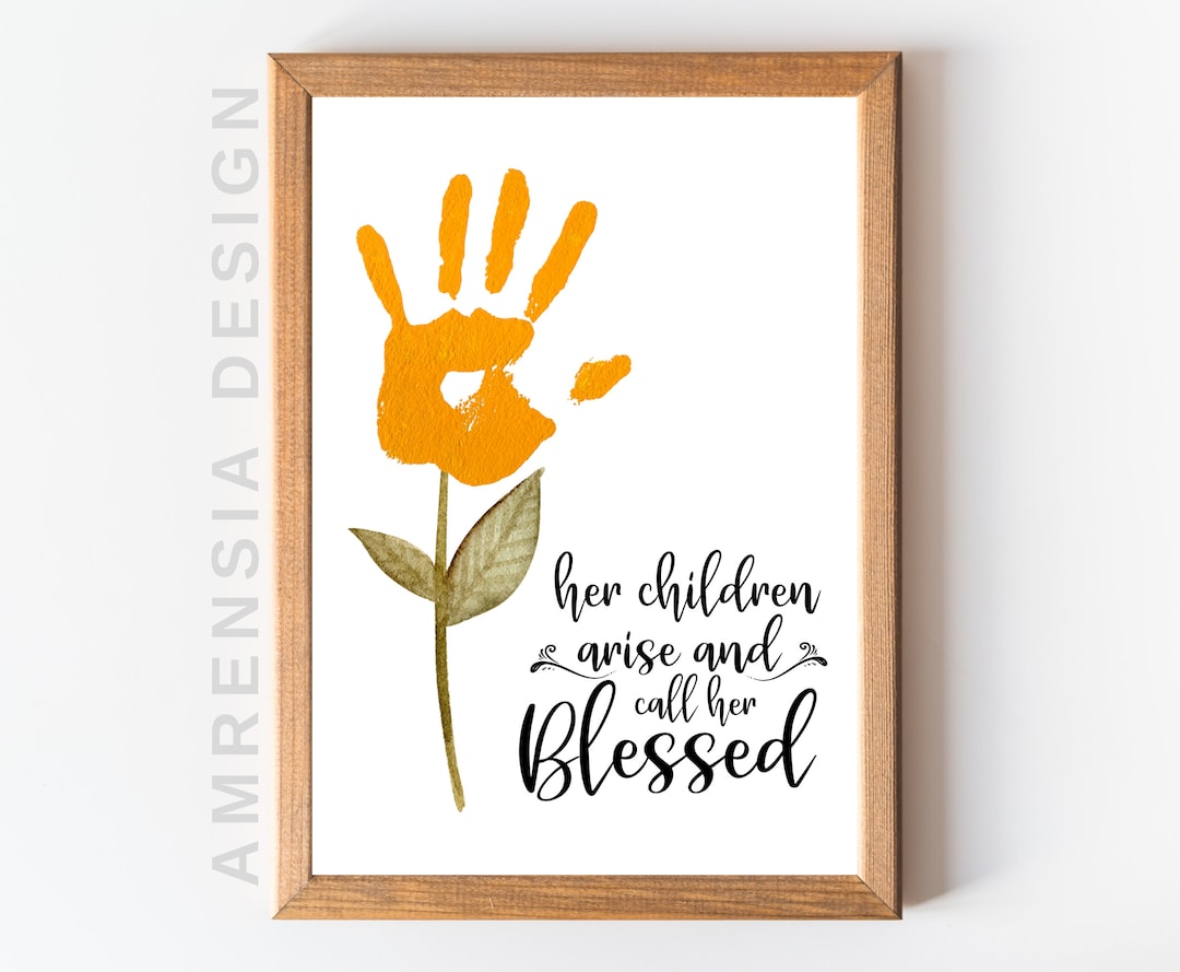Mother's Day Gift Flower Idea Handprint Craft, Mothers Day Poem ...