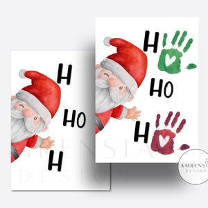 Handprint Art, Santa Claus Printable Template for Prek, Preschool ...